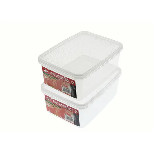 2L Plastic Food Storage Box-Clear 19x14x8cm